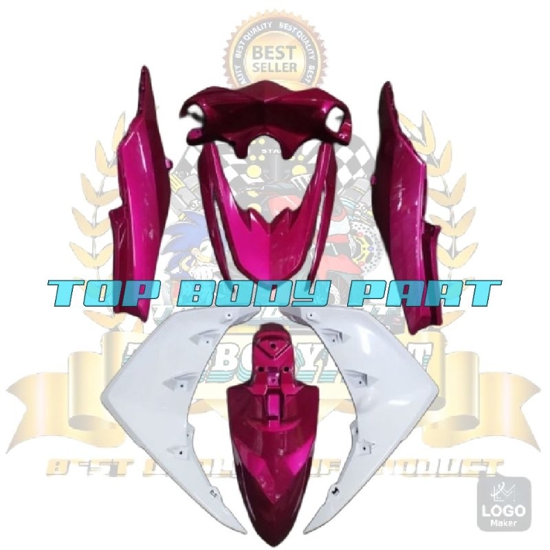 Jual Cover Body cover body halus full set yamaha mio m3 warna merah ...