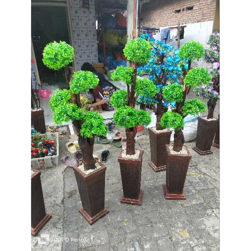 Jual HIASAN SUDUT RUANGAN DENGAN POT JUMBO UKIR // BUNGA HIAS ...
