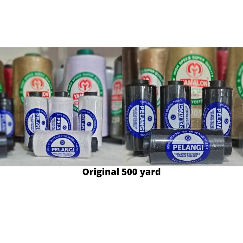 Jual Benang Jahit 40/2 Hitam & Putih Original 500 yard | Shopee Indonesia