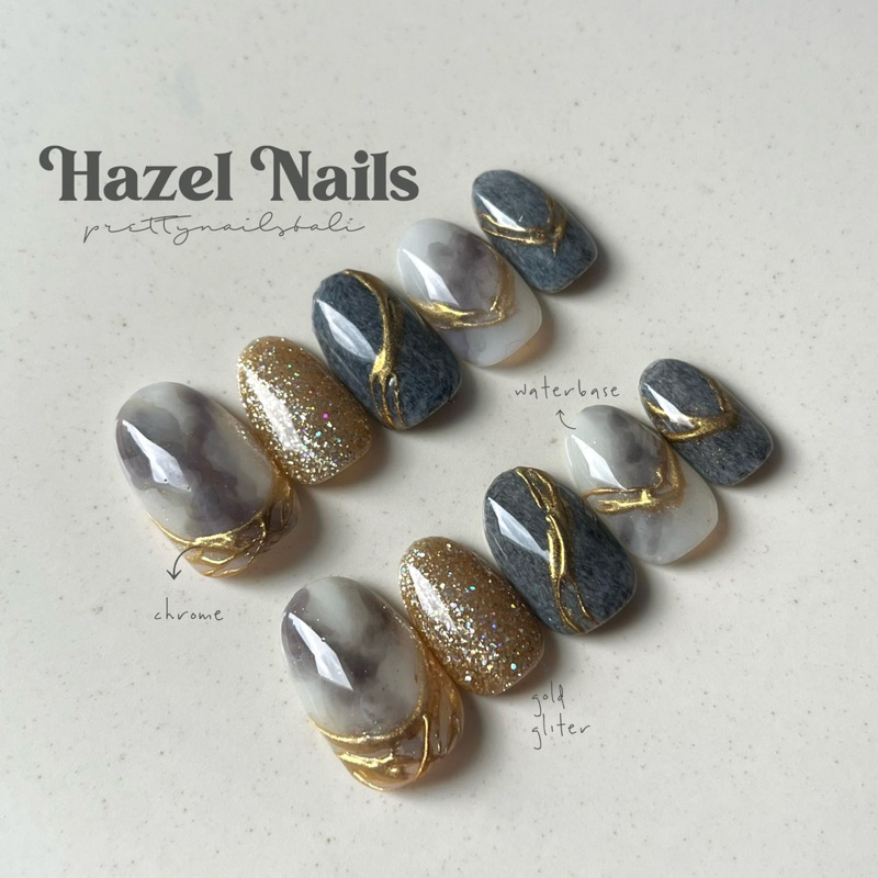 Jual Press On Nails Hazel Nails | Kuku Palsu 10pcs | Shopee Indonesia