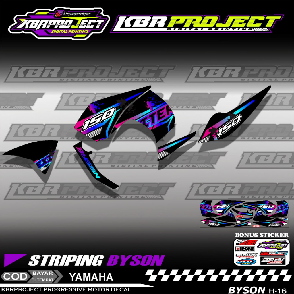 Jual BYSON STIKER PREMIUM STRIPING KEREN LIS VARIASI YAMAHA H.16 ...