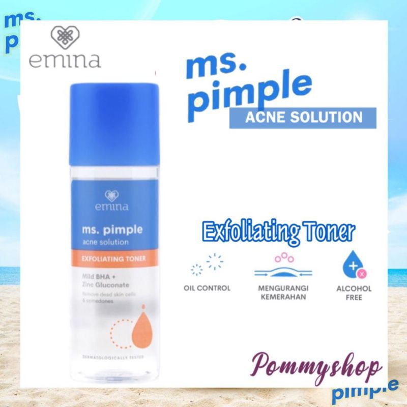 Jual Emina Ms Pimple Acne Solution Exfoliating Toner 100ml | Shopee ...
