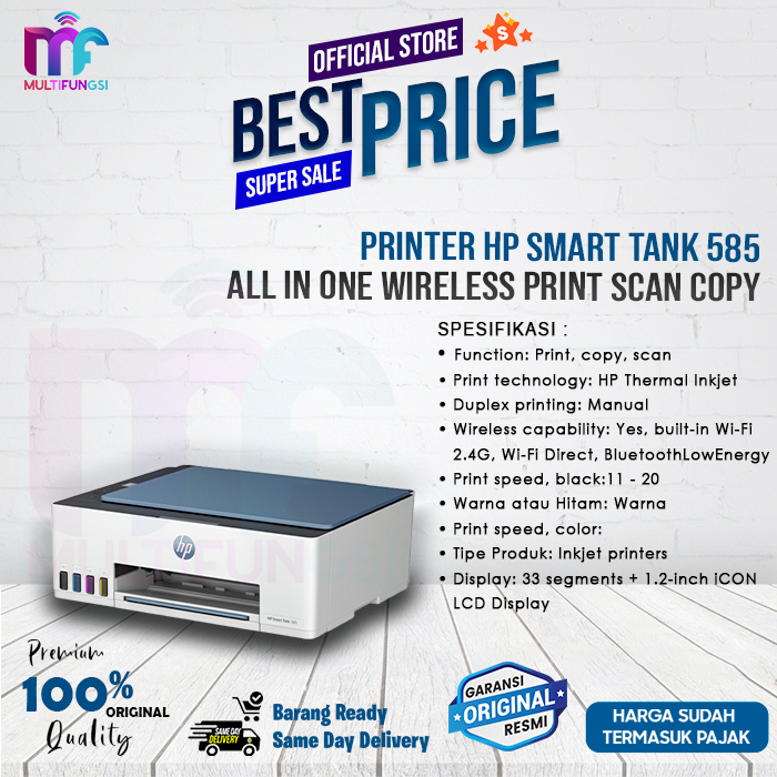 Jual Printer HP Smart Tank 585 All In One Wireless Print Scan Copy ...