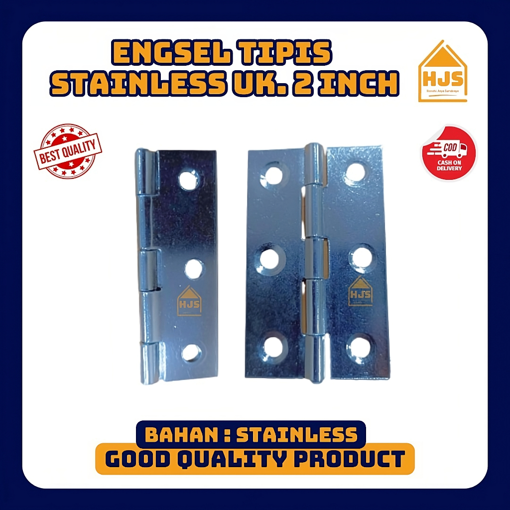 Jual Engsel Tipis Stainless 2 inch Pintu Jendela Lemari Laci / Engsel ...