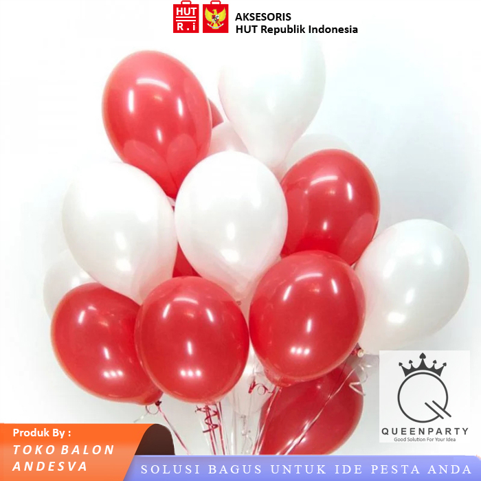 Jual Balon doff merah putih / Balon latex doff / balon agustus polos ...