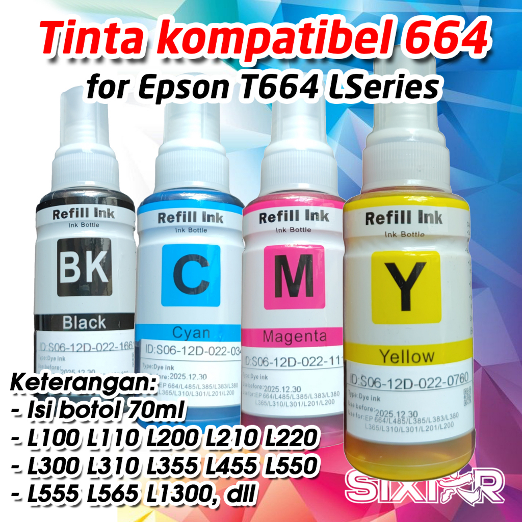 Jual TINTA EP 664 E664 T664 L-SERIES L100 L110 L120 L130 L200 L210 L220 L300 L310 L355 L360 L365 ...