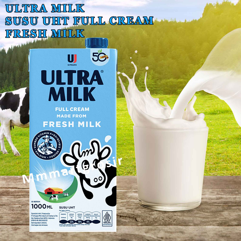 Jual ULTRA MILK LOW FAT PLAIN 1LT / SUSU UHT / Full Cream / 1000ml | Shopee Indonesia