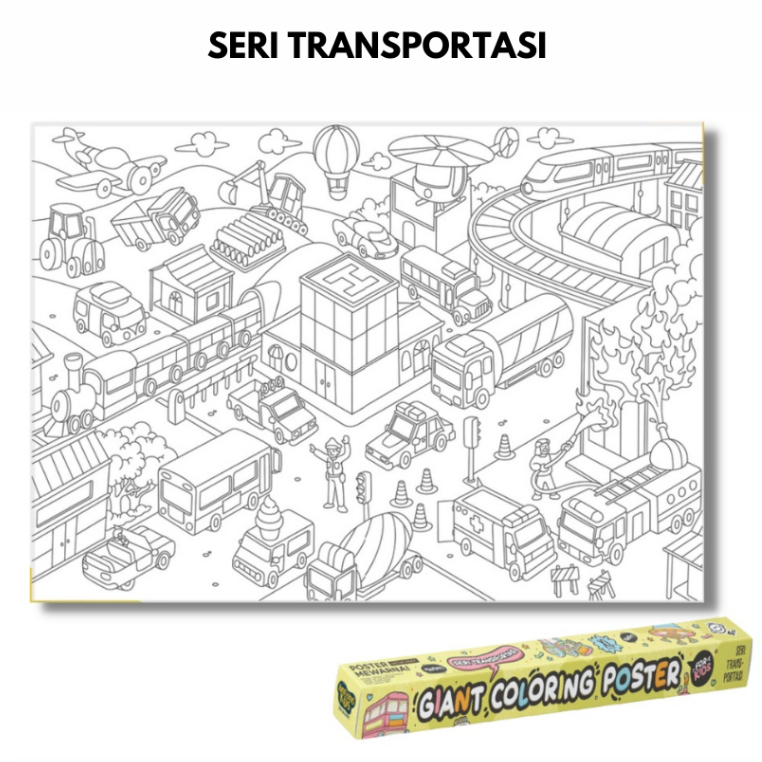 Jual Poster Buku Mewarnai Anak- Giant Coloring Sheet Isi 3 (Poster Mewarnai Jumbo) Seri Binatang ...