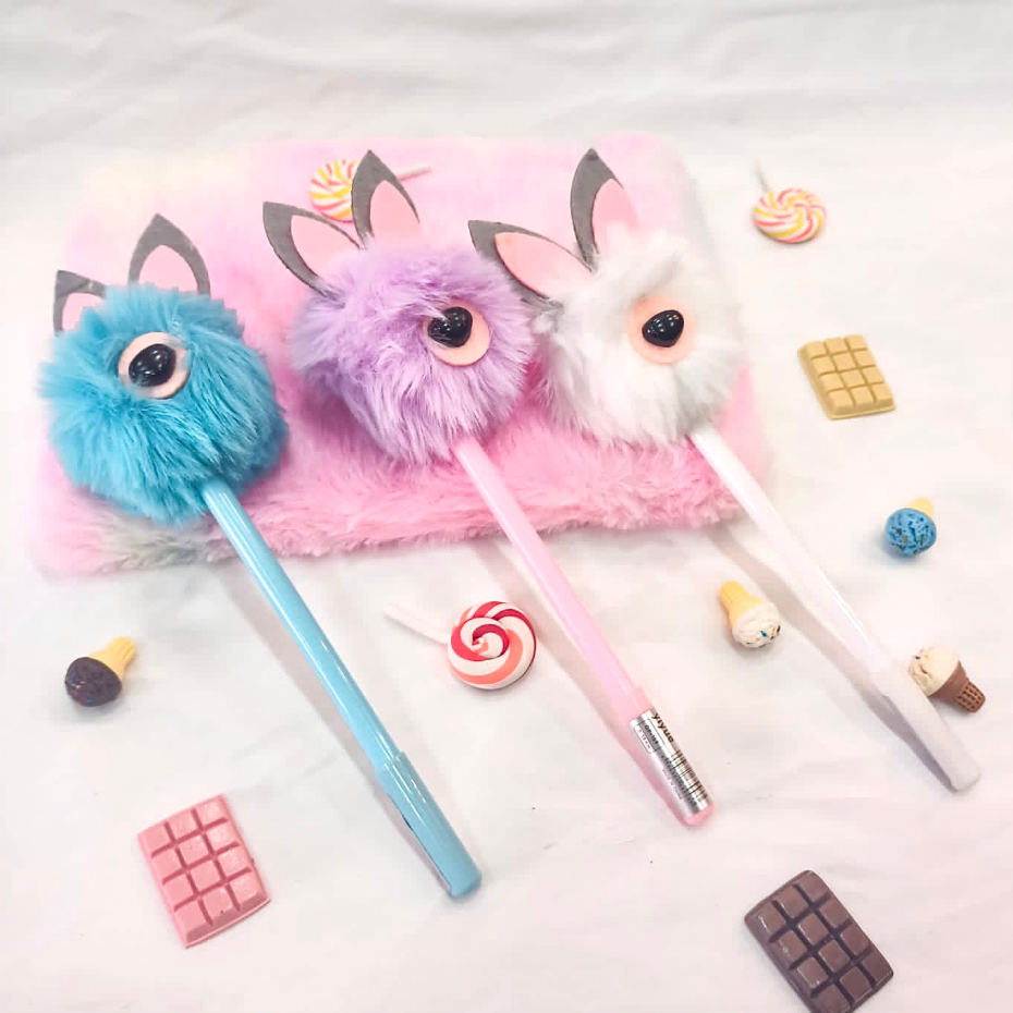 Jual PULPEN POM POM / PENA LUCU IMUT KOREAN GEL PEN BULU | Shopee Indonesia