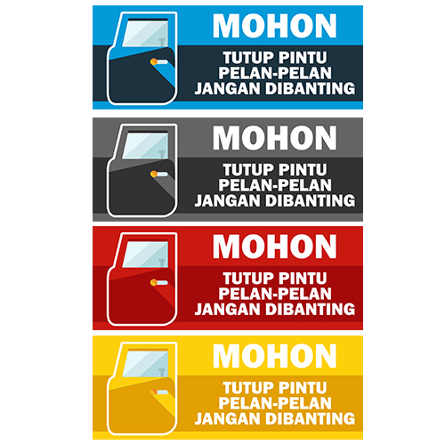 Jual Sticker Vinyl Mohon Tutup Pintu Mobil Pelan Jangan Dibanting ...