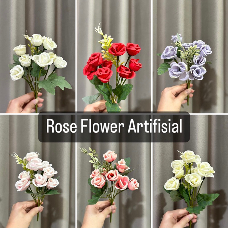 Jual Bunga Rose Flower Artificial / Bunga Palsu / Kering / Plastik Mini ...