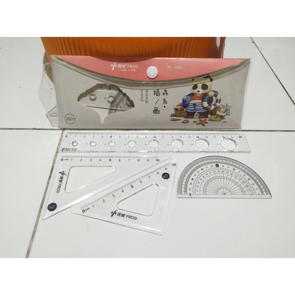 Jual Penggaris Set isi 4 buah - Penggaris 20cm Bahan Tebal ( 1 Busur ...