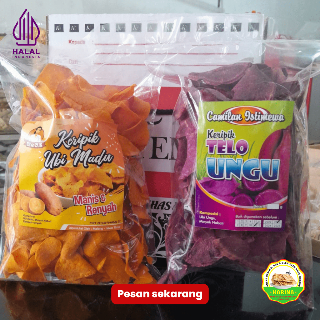 Jual KERIPIK KETELA / KERIPIK UBI UNGU / UBI MADU / OLEH-OLEH KHAS MALANG | Shopee Indonesia