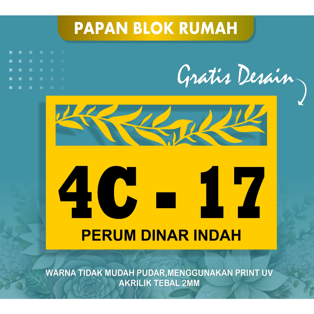 Jual PAPAN NOMOR RUMAH / PLAT SIGN NOMOR RUMAH / SIGN NOMOR RUMAH ...