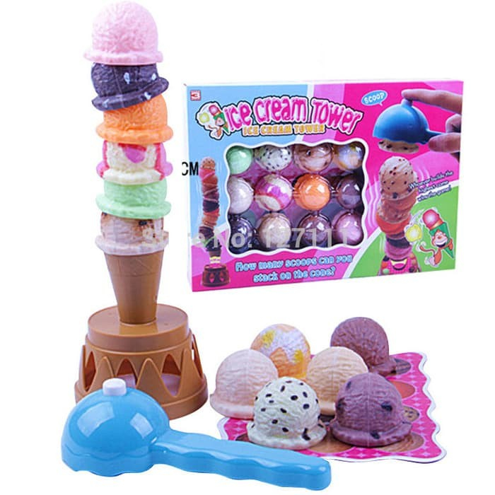 Jual MAINAN ICE CREAM TOWER / MAINAN GAME EDUKASI | Shopee Indonesia