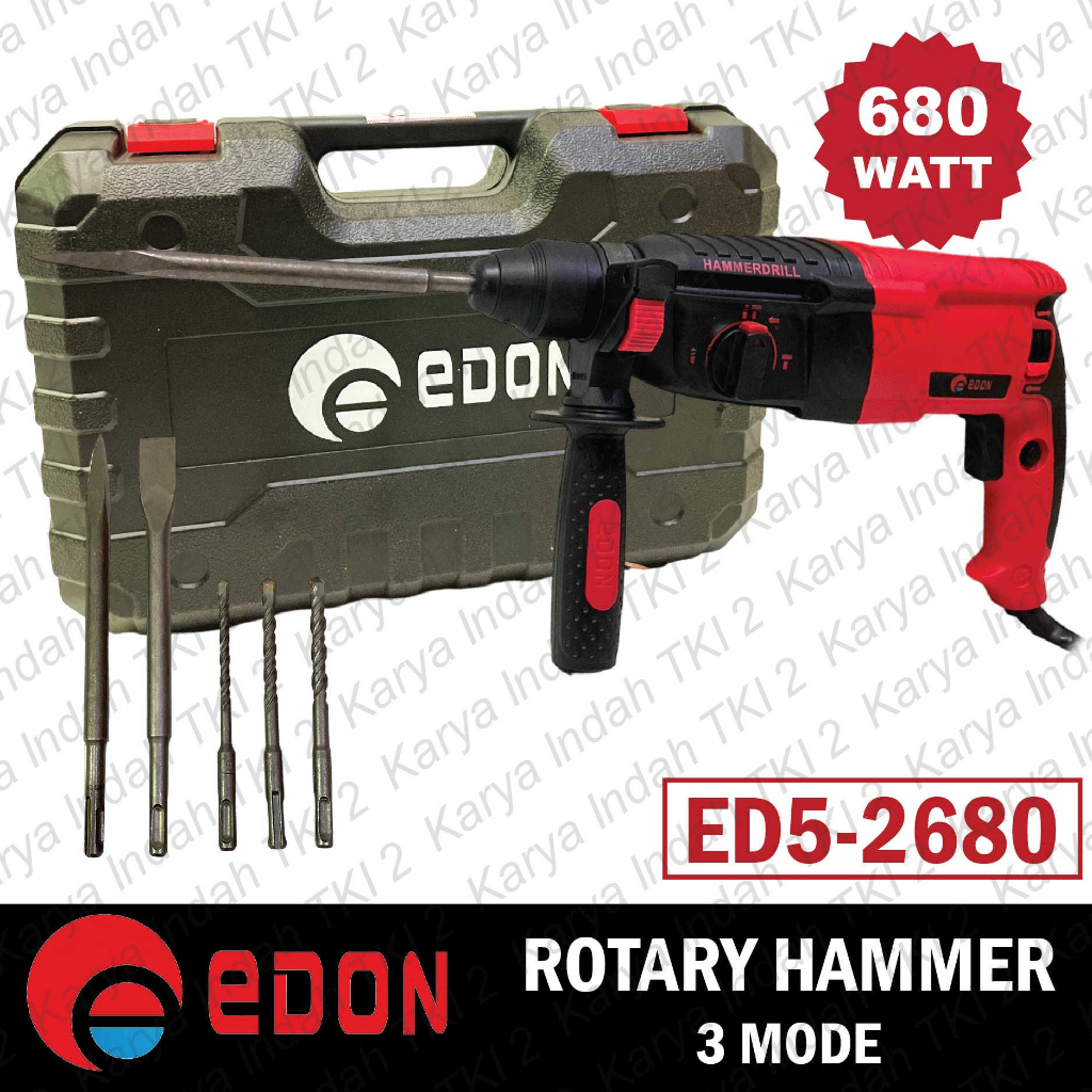 Jual Rotary Hammer Drill EDON ED5-2680 Mesin Bor Bobok 3 Mode SDS ...
