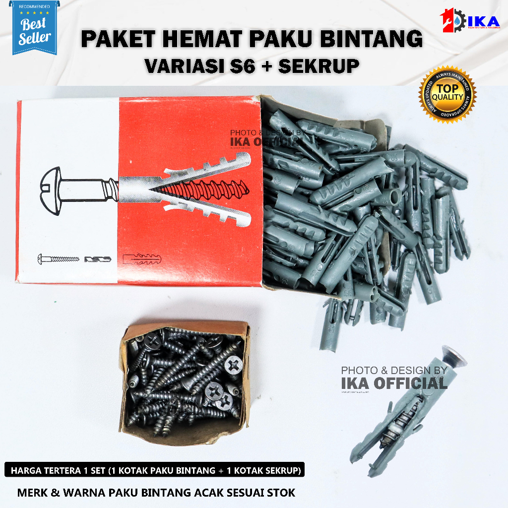 Jual DINABOLT S5 | S6 | S8 | S10 | S12 Dan SKRUP SET / SKRUP/PAKU/BAUT S8 + skrup warna abu-abu ...