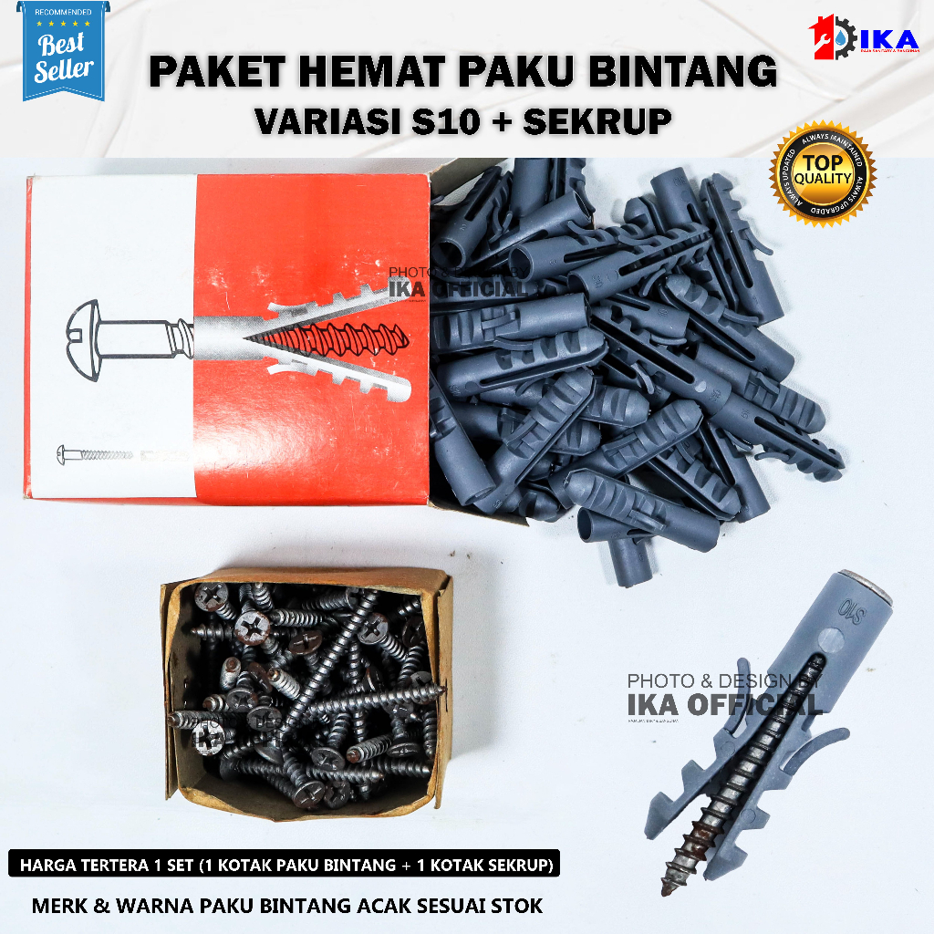 Jual DINABOLT S5 | S6 | S8 | S10 | S12 Dan SKRUP SET / SKRUP/PAKU/BAUT S8 + skrup warna abu-abu ...
