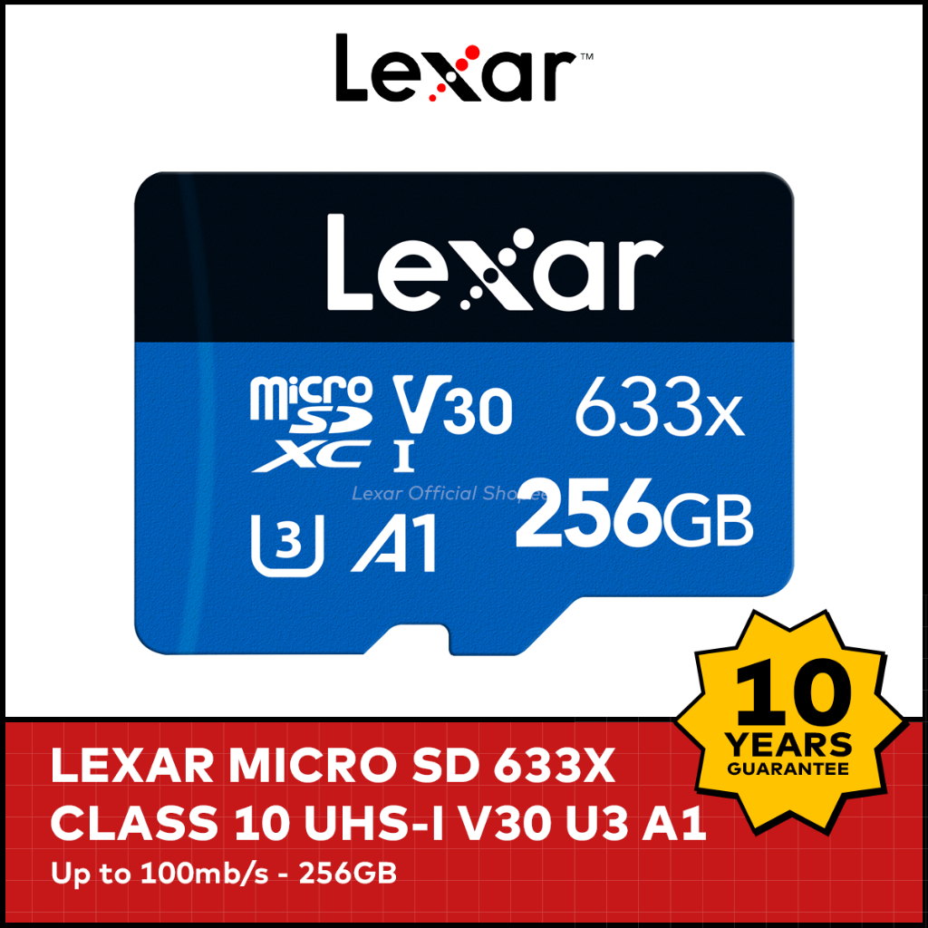 Jual Lexar Microsd High Performance 633x Up to 100Mb/s Original - 256GB ...