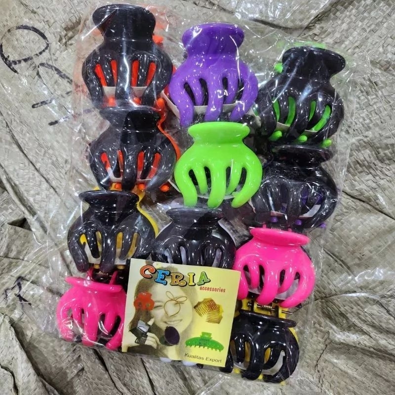 Jual Jepit rambut jedai isi 12 pcs ukuran 5 cm jepitan multiwarna | Shopee Indonesia