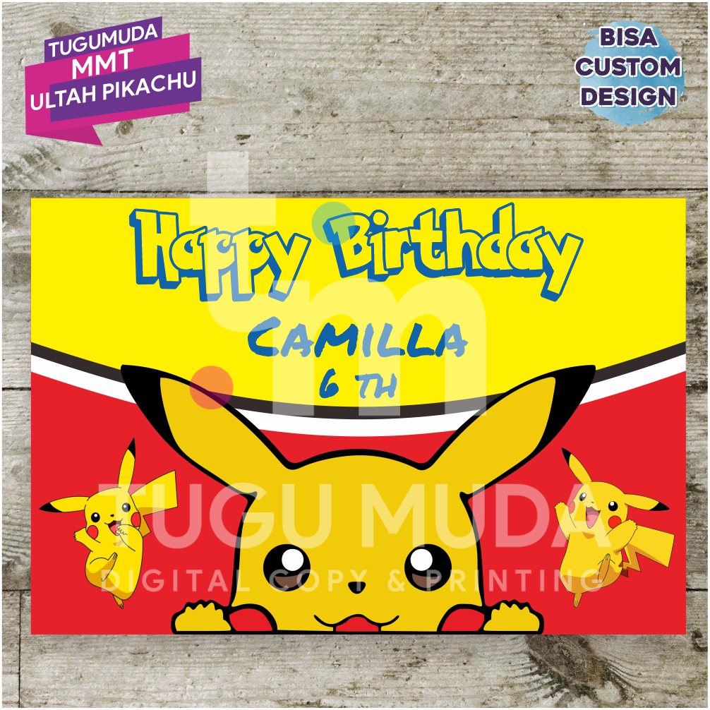Jual Cetak Banner|Backdrop|Spanduk Ultah/Ulang Tahun Anak - PIKACHU ...