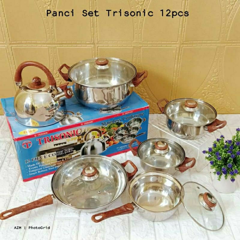Jual TRISONIC Panci Set 12 Pcs Teko | Shopee Indonesia