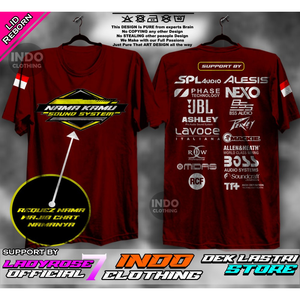 Jual KAOS REQUEST DESAIN NAMA SOUND SYSTEM AUDIO POWERED BY | Shopee ...
