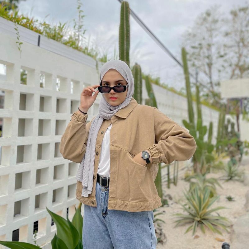 Jual OVERSIZE JACKET JEANS WANITA VINTAGE BLUE ACID JAKET DENIM ...