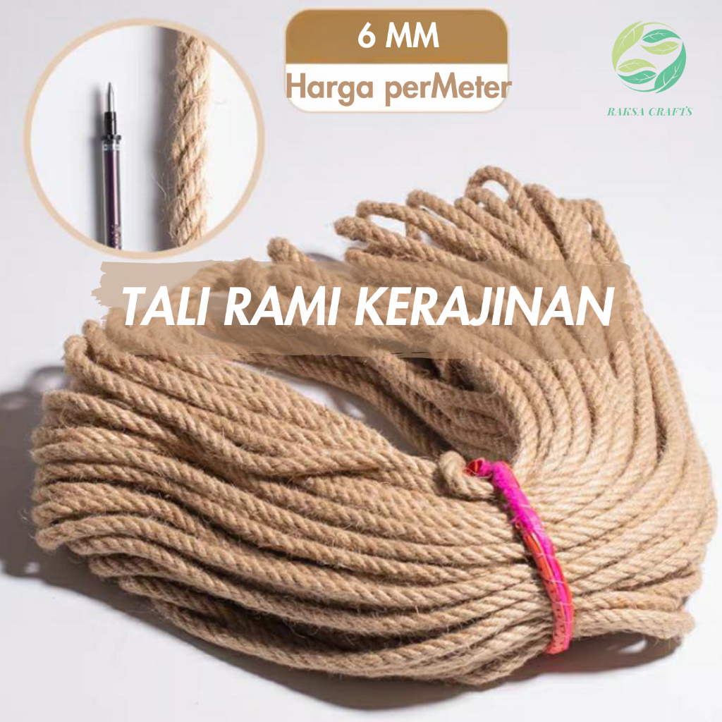 Jual Tali rami 6mm Tali goni / Garukan Kucing / Tali kerajinan tangan ...
