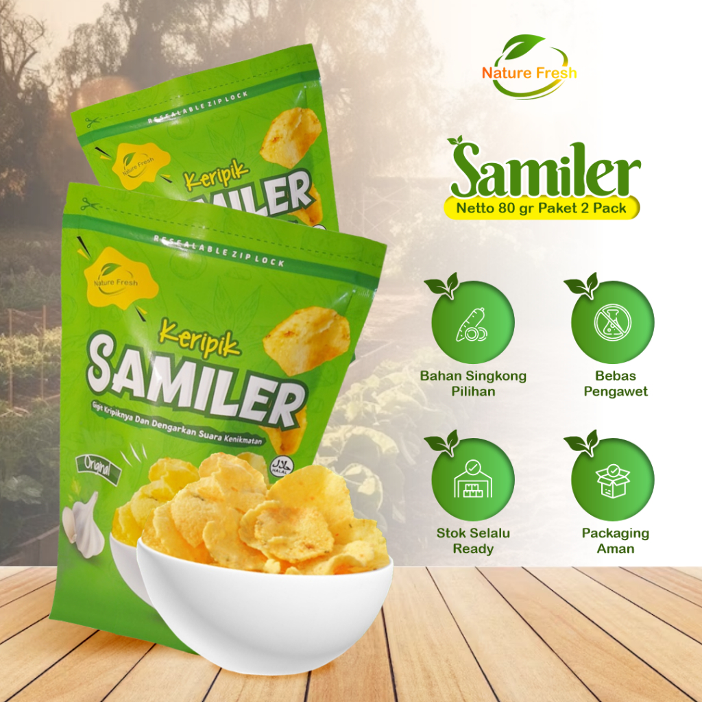 Jual Keripik Singkong Samiler Nature Fresh Paket 2 Pack 80gr Rasa ...