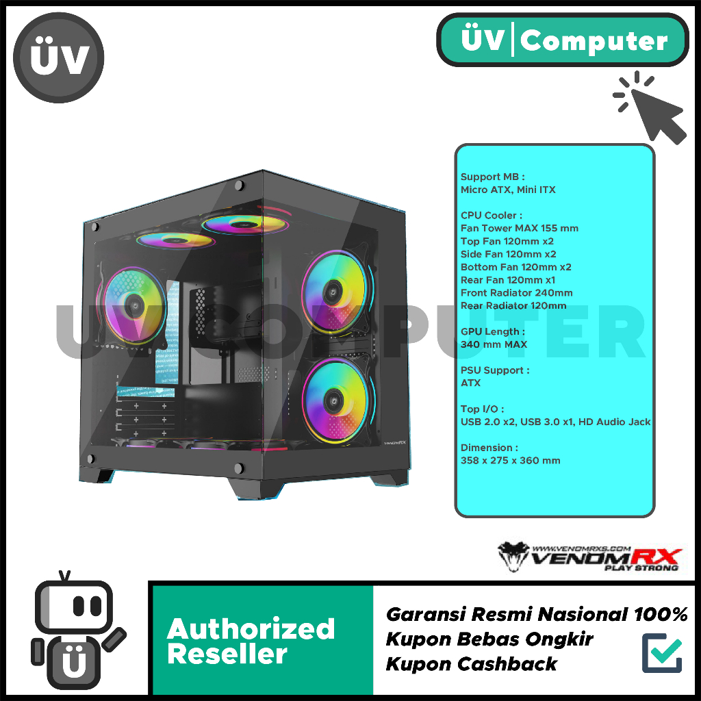 Jual Casing PC Komputer VenmoRX DAEMON CONTINENTAL S5 Micro ATX Case ...