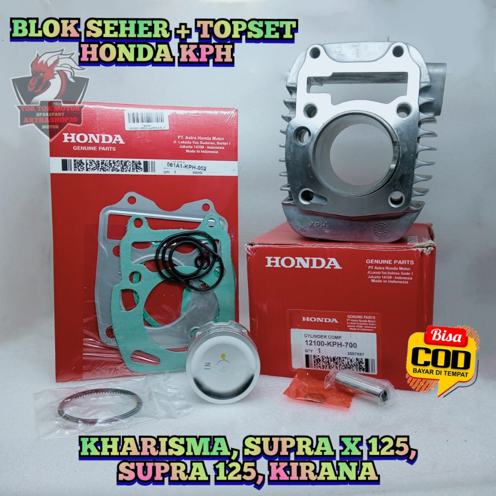 Jual BLOK + PISTON + TOPSET KPH ASLI ORIGINAL MOTOR HONDA KHARISMA , SUPRA X 125 Karbu , SUPRA ...