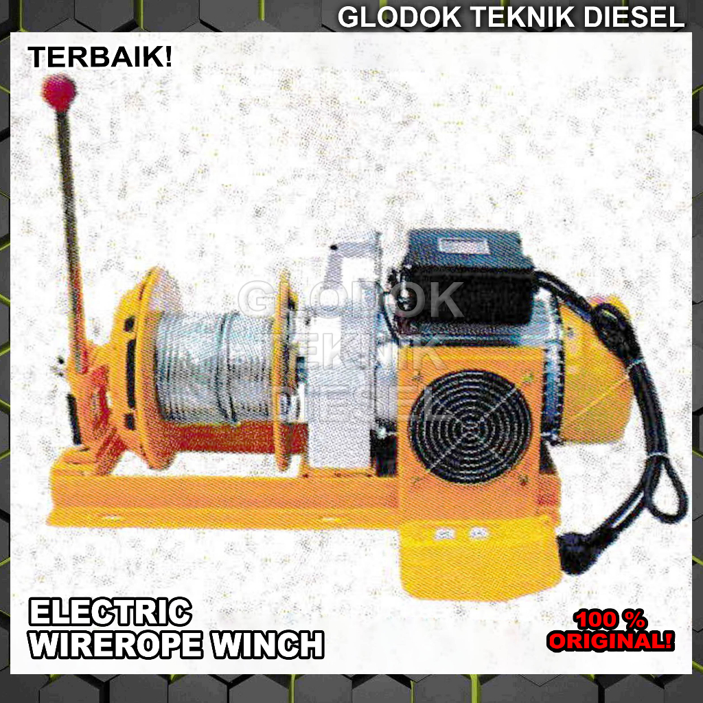 Jual Electric Wire Rope Winch Hoist 1/2 | 0.5 Ton x 30 Meter 1 phase Wirerope 500 KG ORIGINAL ...