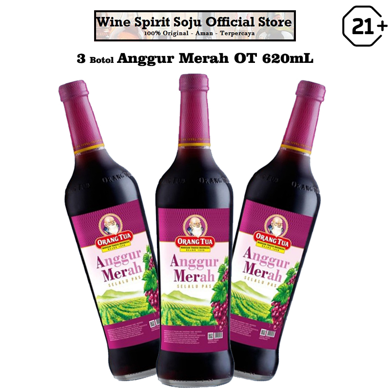 Jual Paket 3 botol Anggur Merah OT 620ml | Shopee Indonesia