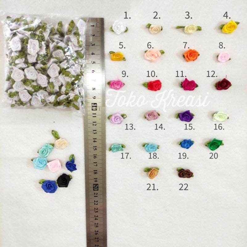 Jual (Per bungkus - isi 10 pcs) Bunga Kucai / Bunga Pita / Bunga Rose ...