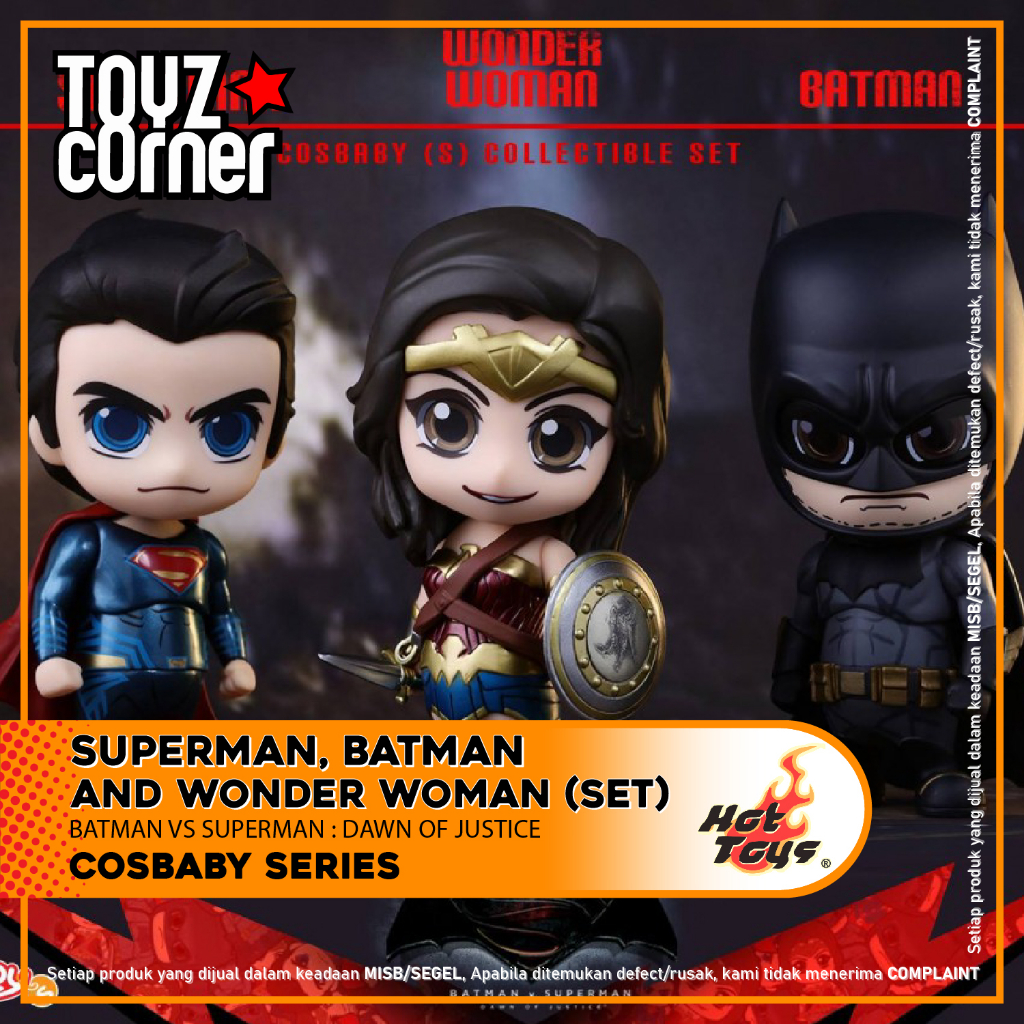 Jual Toyz Corner - Hot Toys Cosbaby 222-224 Batman, Superman, Wonder ...