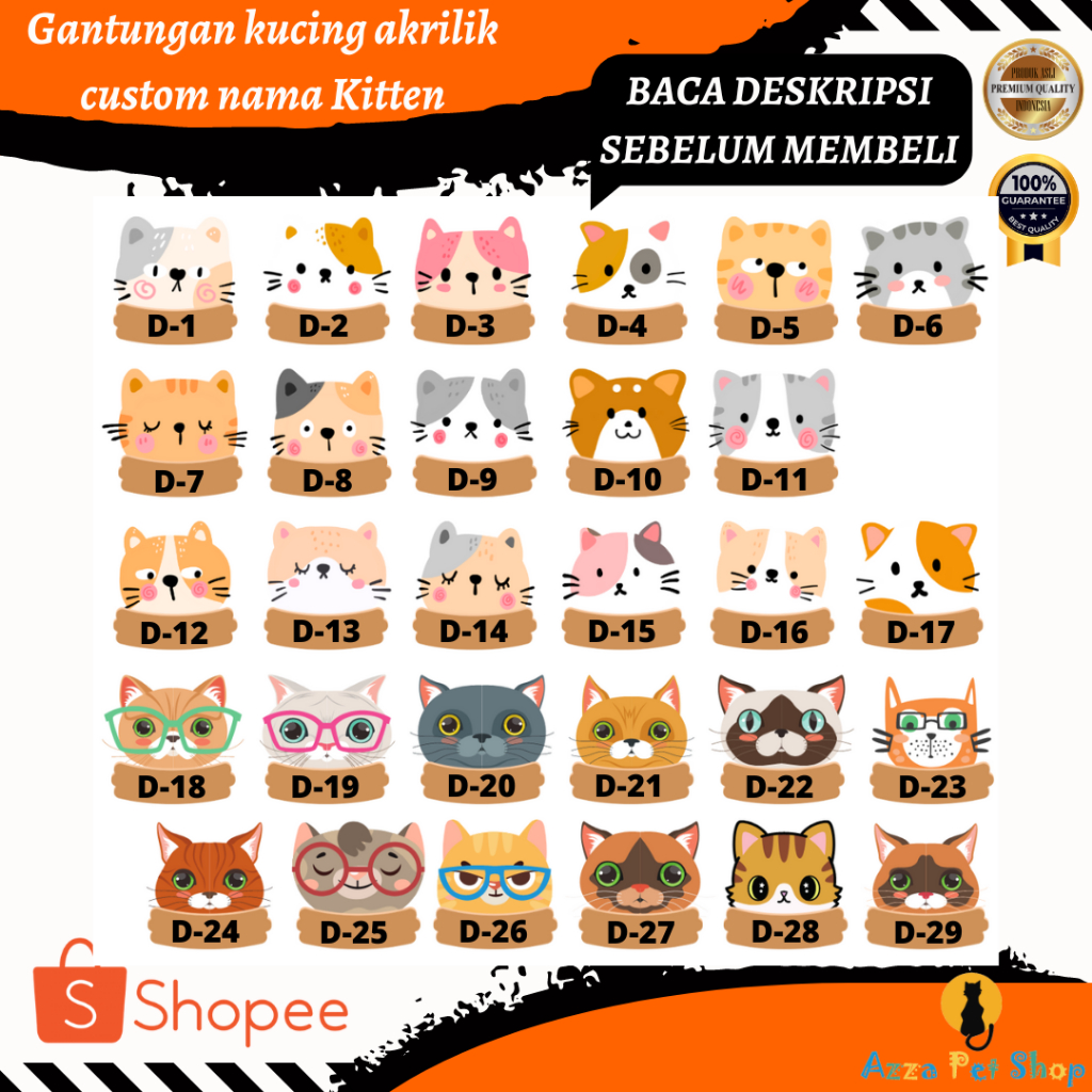 Jual kalung kucing nama custom / custom nama akrilik untuk kitten ...