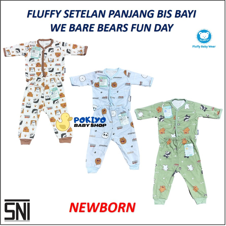 Jual Baju Bayi Fluffy Setelan Panjang Bis dan Neci Motif We Bare Bears Newborn | Shopee Indonesia