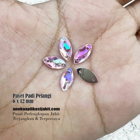 Jual 100 BIJI PAYET PADI / DAUN 6X12 MM PELANGI | Shopee Indonesia