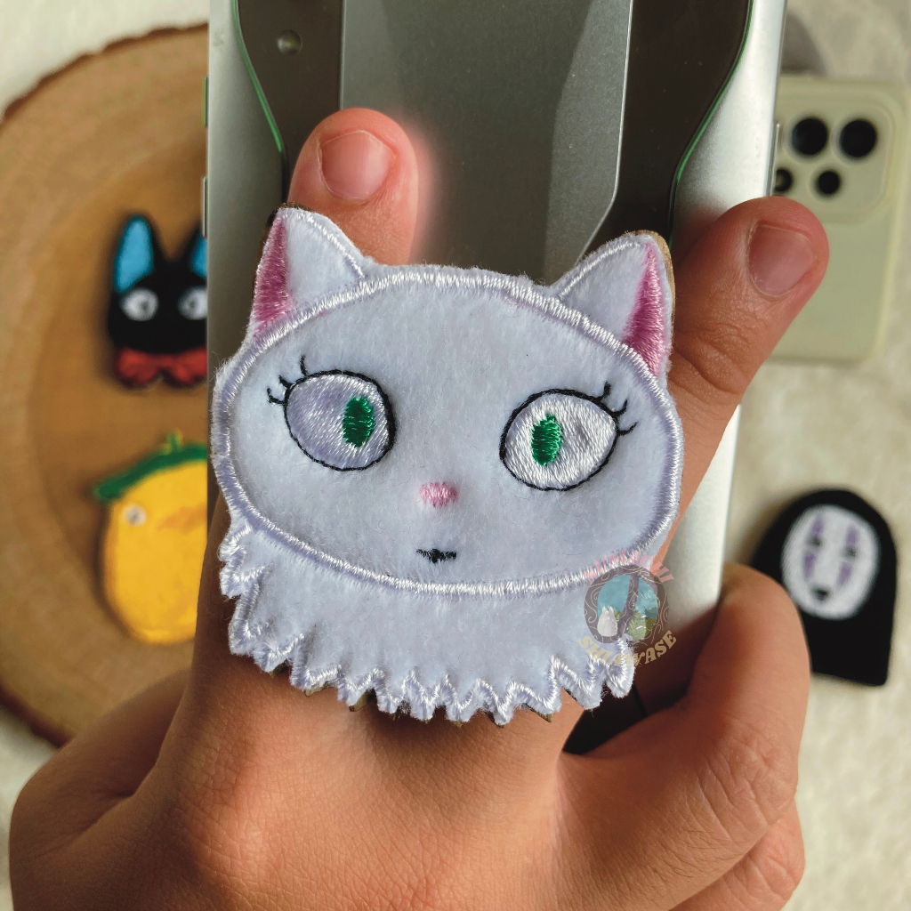 Jual POPSOCKET BORDIR GHIBLI bulu halus karakter kaonashi totoro ...