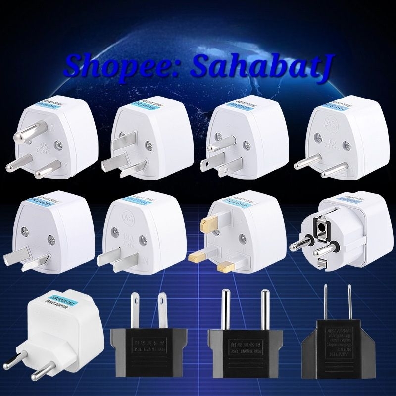 Jual Konverter AU AUS NZ US to Universal Plug EU UK Converter Over Steker Colokan Sambungan ...
