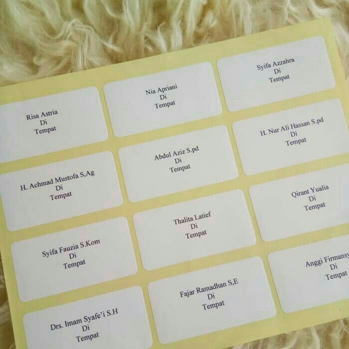 Jual Cetak Label Nama Undangan 103 / Proses 1 hari jadi | Shopee Indonesia