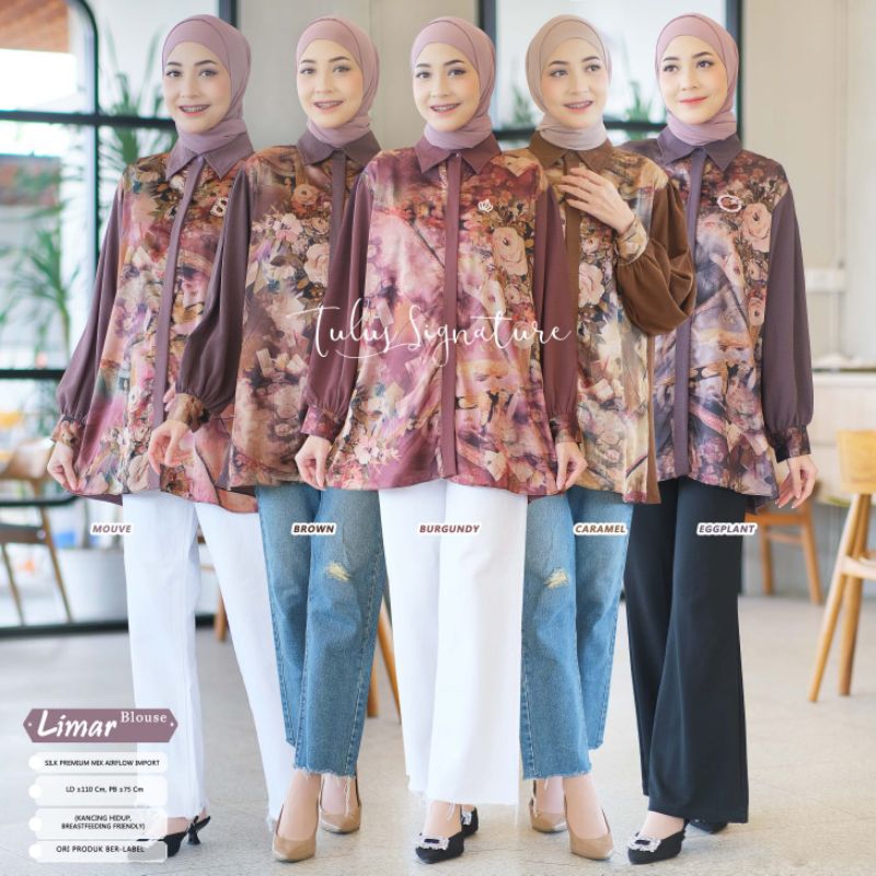 Jual LIMAR Atasan Original Ghaffa Blouse Busui Silk Kombi Crinkle HQ ...