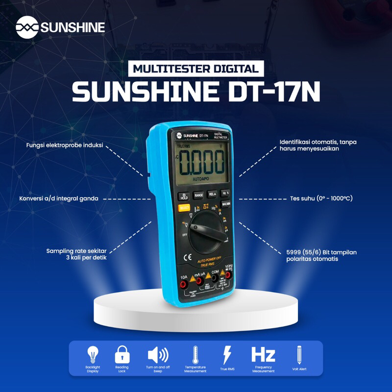 Jual MULTIMETER DIGITAL SUNSHINE DT-17N / MULTITESTER DIGITAL SUNSHINE ...