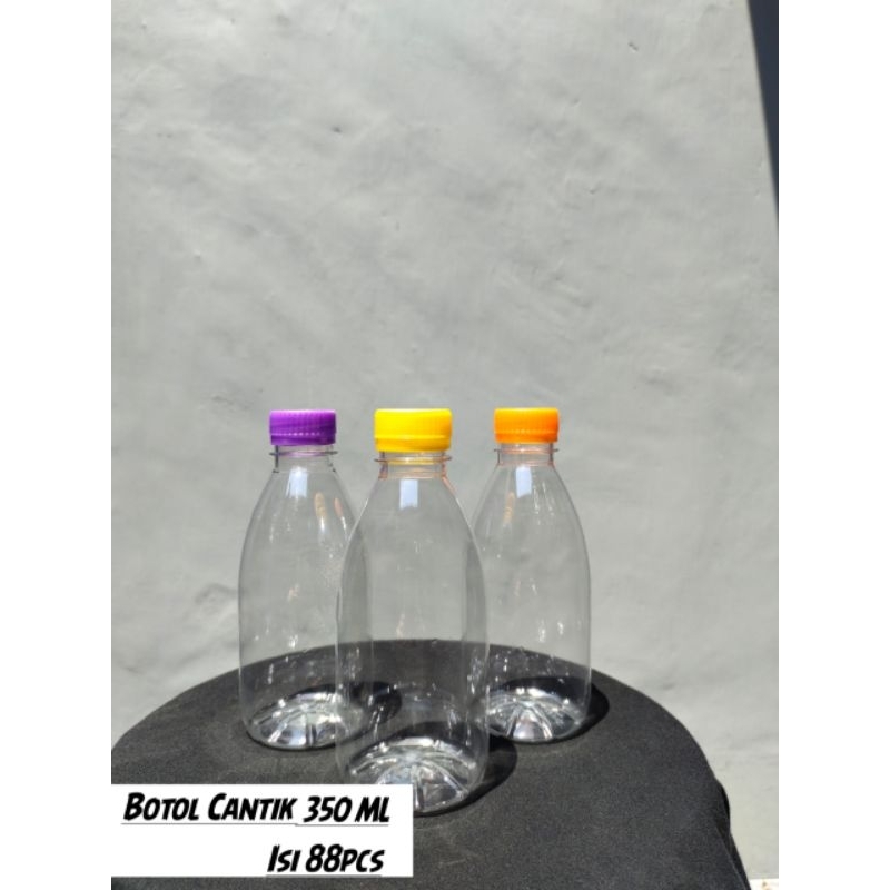 Jual Botol 350ml Cantik/ Botol Termurah/ 1 pack isi 88pcs + tutup dan ...