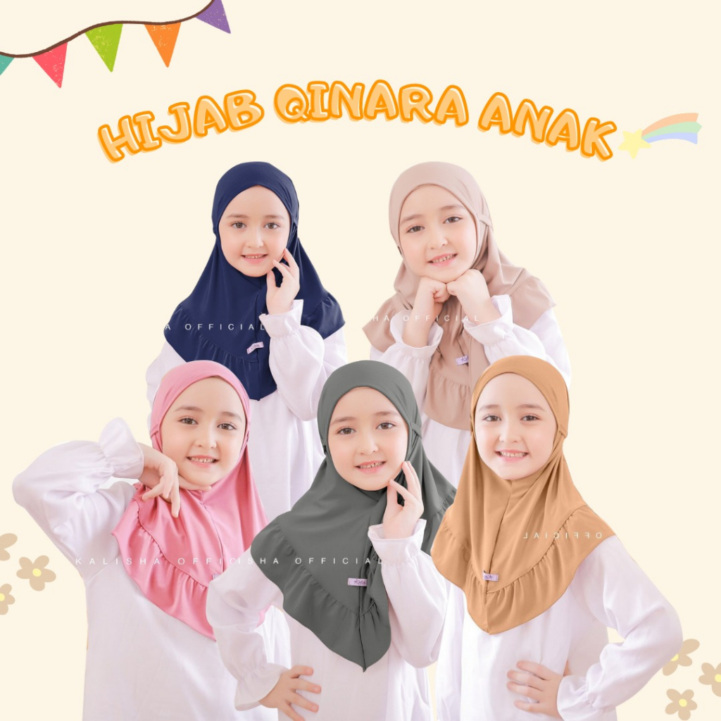Jual Jilbab Anak Qinara Hijab Geblus Anak Tali Non Pet 3-7 Tahun Hijab Anak Jersey Kerudung ...