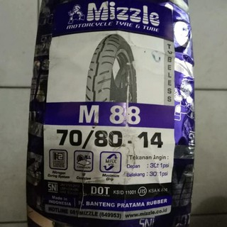 Jual Ban mizzle tubeless 70/80-14 m88 m 88 (1 ban) | Shopee Indonesia