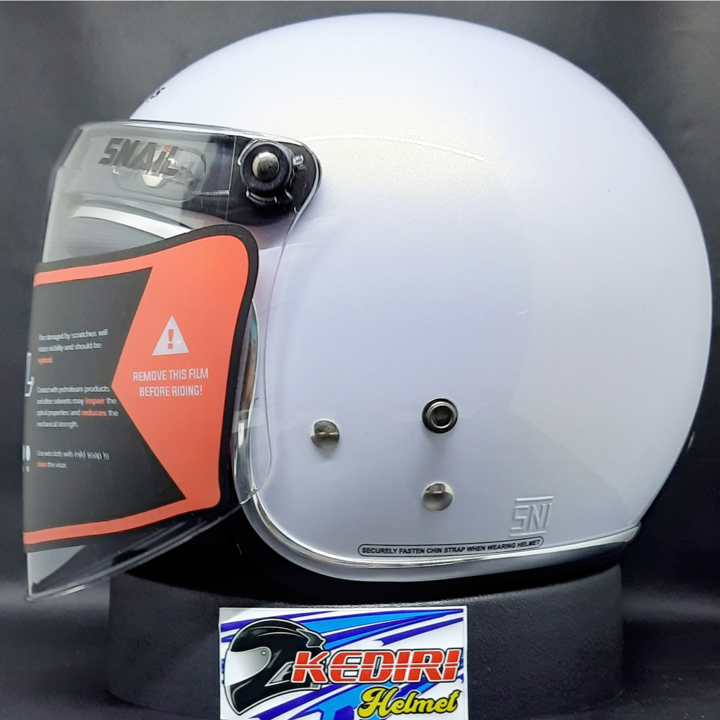 Jual Helm Cargloss CFM 2 lis krom + Visor Snail F19A flat datar ...