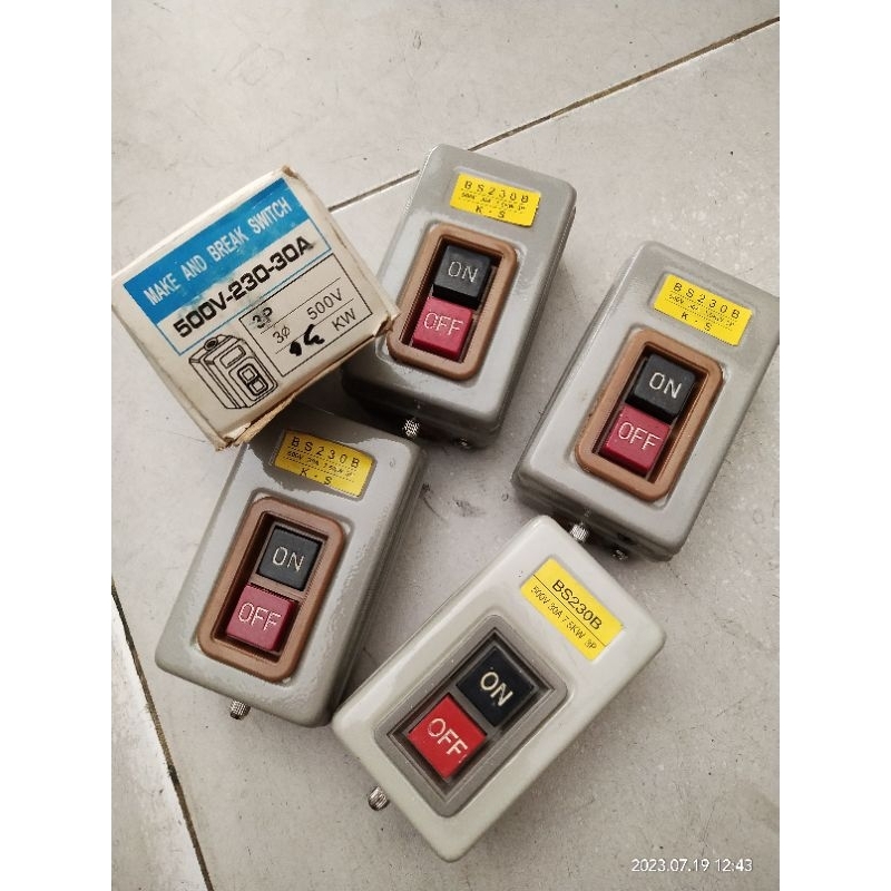 Jual Power Push Button Switch BS 230B make anda break switch | Shopee ...