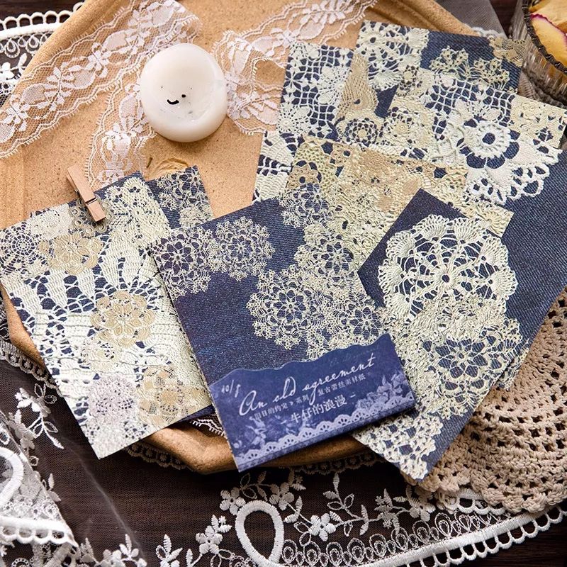 Jual 10 Lembar Kertas Deco Paper Renda Scrapbook Jurnal Vintage ...